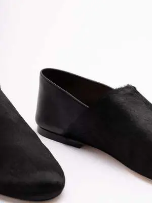 Alberta Ferretti Black Calf Leather Slip-on Shoes