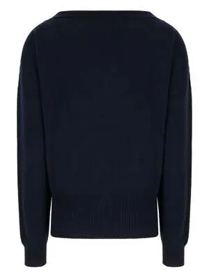 Alberta Ferretti Long Sleeve V-neck Cashmere Sweater