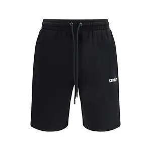 Off-White Cotton Logo Embroidered Track Shorts