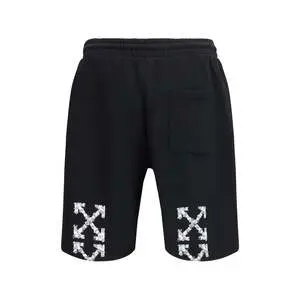 Off-White Cotton Logo Embroidered Track Shorts