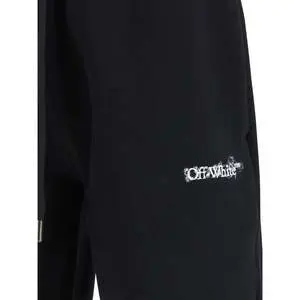 Off-White Cotton Logo Embroidered Track Shorts