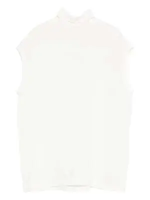 Brunello Cucinelli Silk Sleeveless Turtleneck Blouse