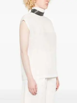 Brunello Cucinelli Silk Sleeveless Turtleneck Blouse