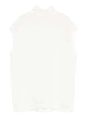 Brunello Cucinelli Silk Sleeveless Turtleneck Blouse - Multicolor