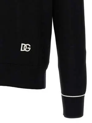 Dolce & Gabbana Fine Wool Crewneck Sweater With Embroidered Logo