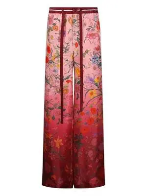 Gucci Flora Degradé Silk Twill Trousers - Multicolor
