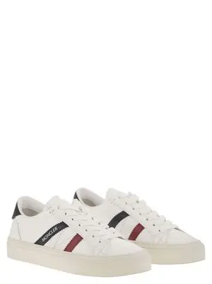 Moncler Monaco Leather Lace-up Trainers - White