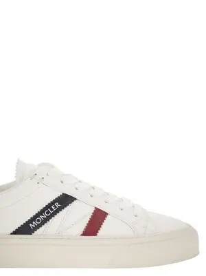 Moncler Monaco Leather Lace-up Trainers - White