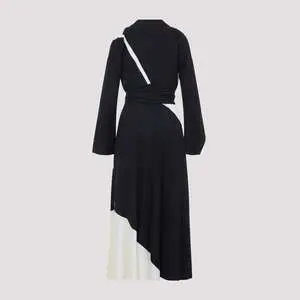 Alberta Ferretti Twill Printed Dress - Black
