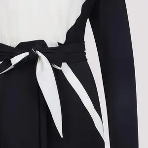 Alberta Ferretti Twill Printed Dress - Black