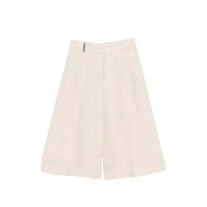 Peserico Peserico Tailored Wide-Leg Shorts Cream