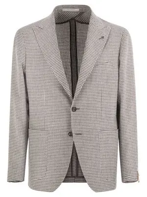 Tagliatore Montecarlo Linen And Cotton Jacket - Gray