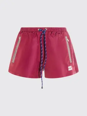 Miu Miu Burgundy Drawstring Shorts - Red