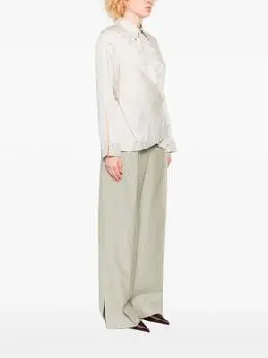 Fendi Silk Striped Wrap Shirt