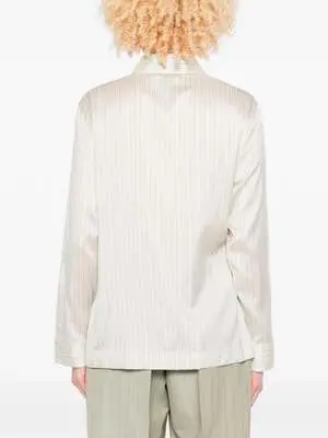 Fendi Silk Striped Wrap Shirt