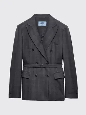 Prada Double Breasted Belted Blazer