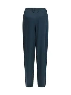 Giorgio Armani Pleated Silk Pants - Blue