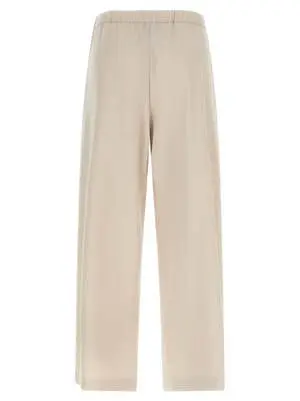 Max Mara S Mmargenta' Pure Wool Crêpe Gabardine Joggers - Cream