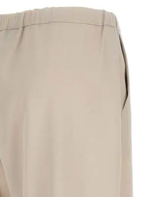 Max Mara S Mmargenta' Pure Wool Crêpe Gabardine Joggers - Cream