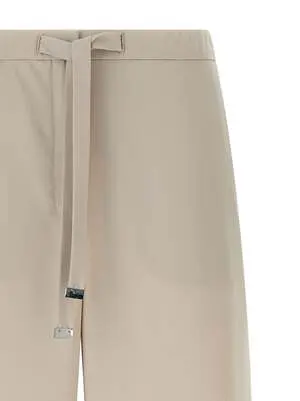 Max Mara S Mmargenta' Pure Wool Crêpe Gabardine Joggers - Cream