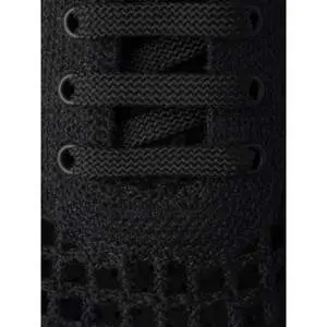 Prada Crochet Lace-up Flats - Black