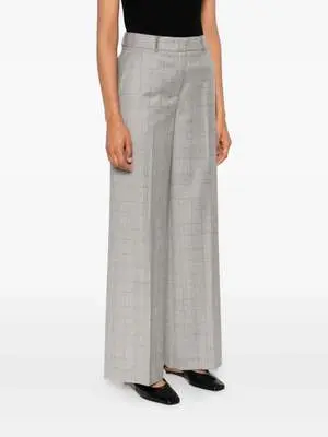 Peserico Wool Plaid Wide Leg Pants