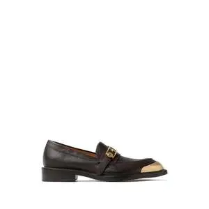 Versace Primo Leather Loafers With Medusa Hardware - Brown