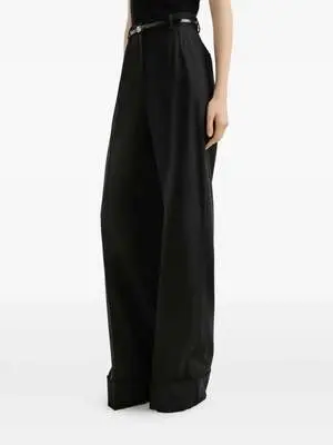 Dolce & Gabbana Wool High-waist Belted Trousers - Multicolor