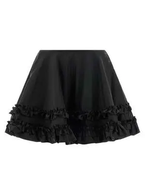 GANNI GANNI Duchesse Nylon Mini Frill Skirt Black