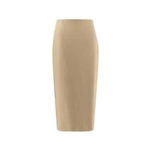 Max Mara Pencil Skirt With Back Slit - Cream