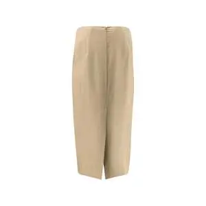 Max Mara Pencil Skirt With Back Slit - Cream