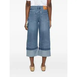 Simone Rocha Denim Cuffed Straight-leg Cropped Jeans