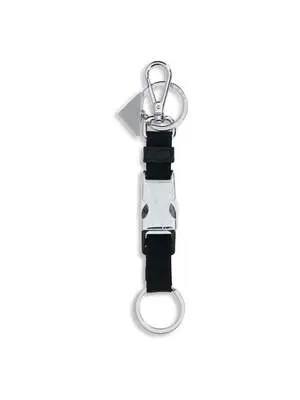 Prada Fabric Keyring With Embossed Logo Buckle