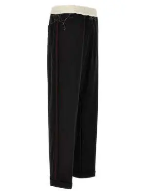 WALES BONNER Seine Wool Pants With Frayed Detail - Multicolor