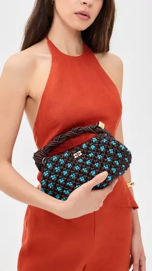 GANNI Bou Mini Braided Handbag