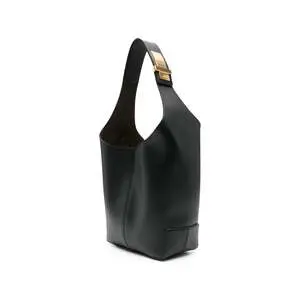 TOD'S Calf Leather Shoulder Bag With Gold-tone Hardware - Black