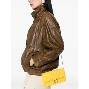 Fendi Calf Leather Ff Motif Satchel