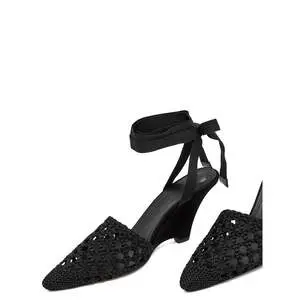 Jacquemus Woven Wedge Heel Boots With Tie Fastening