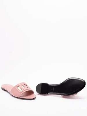 Dolce & Gabbana Calfskin Dg Logo Slides - Multicolor