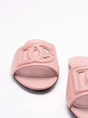 Dolce & Gabbana Calfskin Dg Logo Slides - Multicolor
