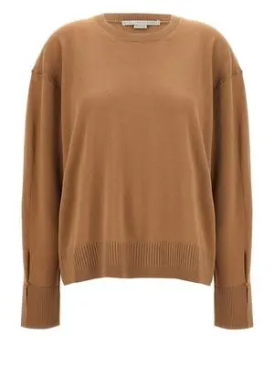 Stella McCartney Stella McCartney Iconic Wool Sweater With Gold Metal Detail Cream