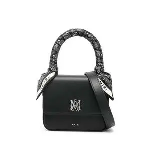 Amiri AMIRI Black Leather Vanity Case With Silver-Tone Hardware Black