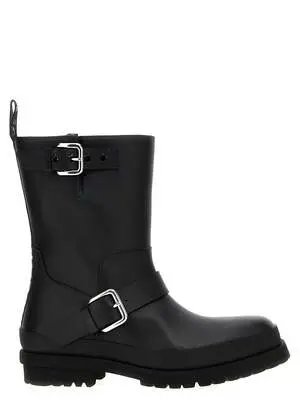 Stella McCartney Biker Ankle Boots With Buckle Detail - Black