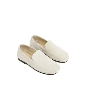 LEMAIRE Beige Suede Slip-on Loafers - Cream