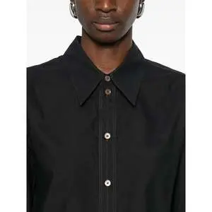 LEMAIRE Pointed Collar Long Sleeve Shirt - Black