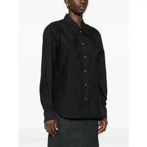 LEMAIRE Pointed Collar Long Sleeve Shirt - Black