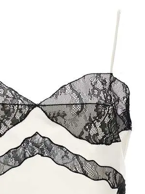 Andamane Narcisa Satin Top With Lace Inserts
