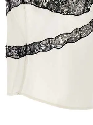Andamane Narcisa Satin Top With Lace Inserts