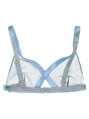 TOM FORD Iridescent Sable Tulle Bra - Blue