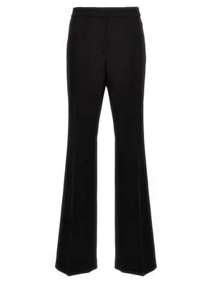 Moschino Wide Leg Wool Blend Crepe Pants - Black